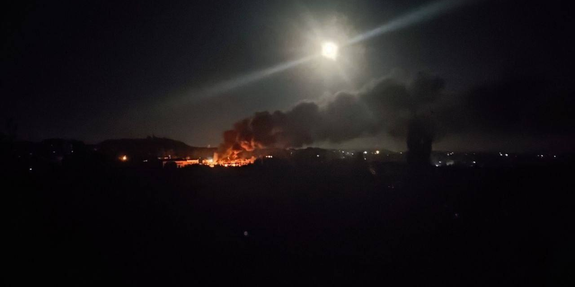 Drones strike occupied Donetsk overnight, triggering explosions and fire