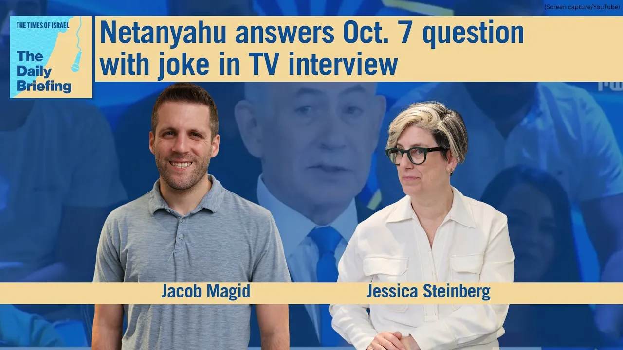 Netanyahu answers Oct. 7 question with joke in TV interview