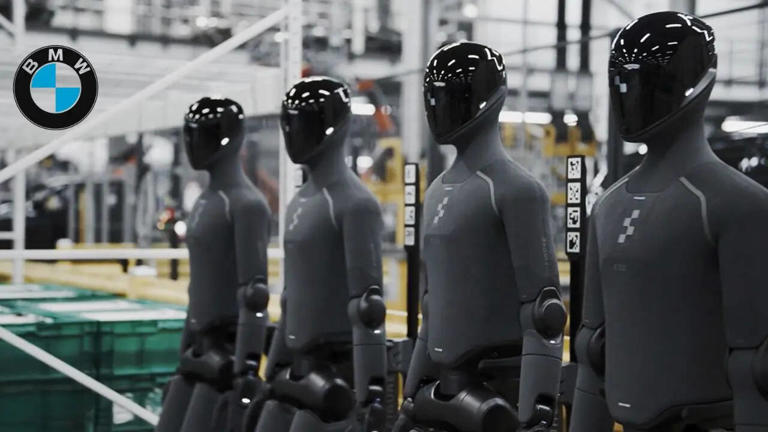 Watch: BMW's new humanoid robots can pull carts, sort parts and work ...