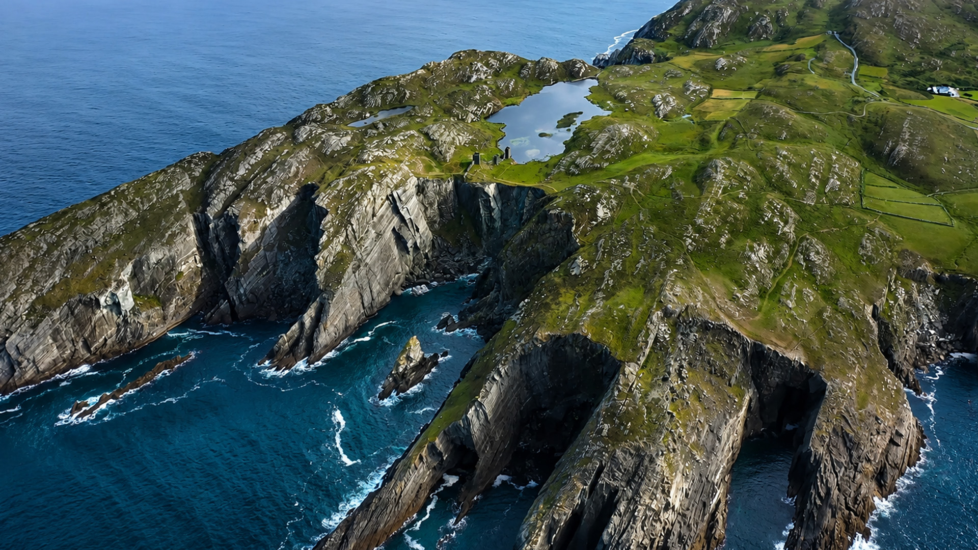 Hidden waters surrounded by towering sea cliffs