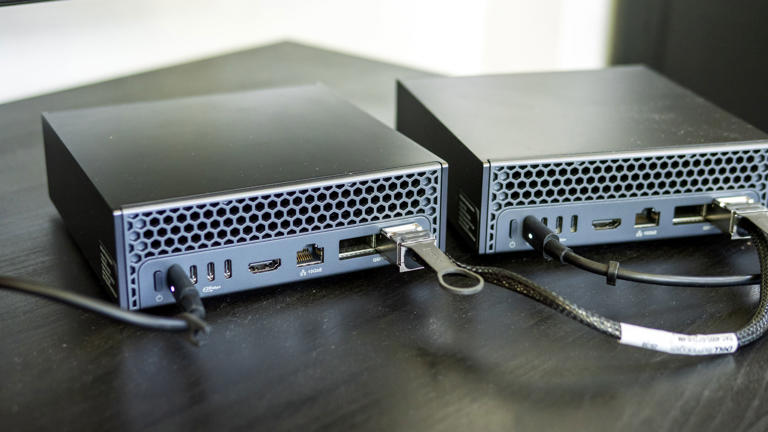 I clustered two Nvidia DGX Spark AI boxes in my living room. Here's ...