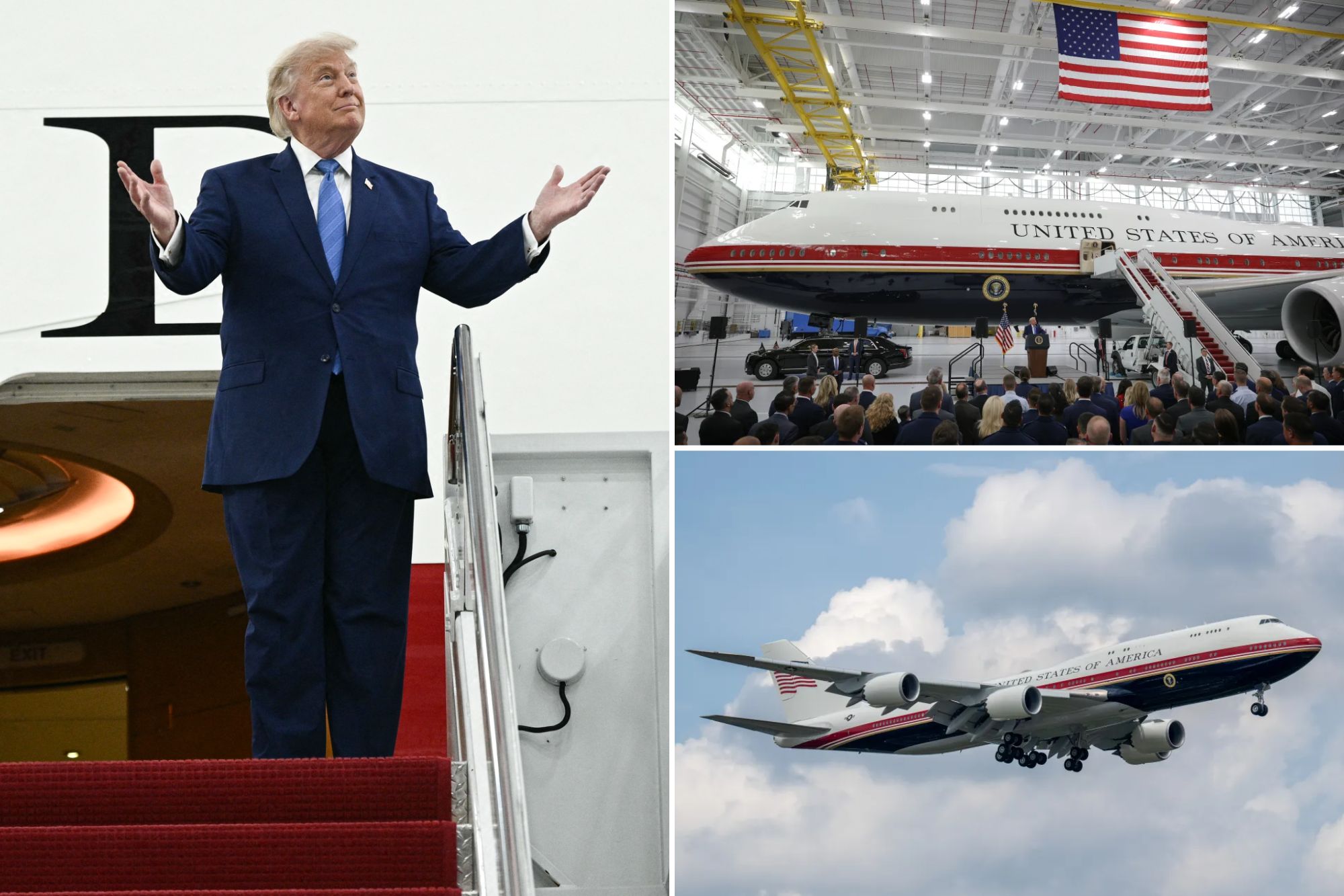 Trump takes new Qatari jet for test flight to celebrate America 250 ...