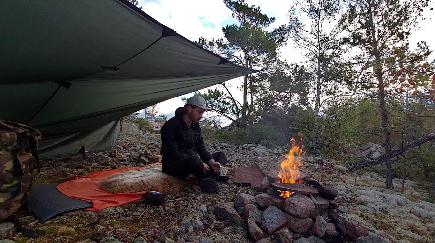 What happened during this tiny island camping trip