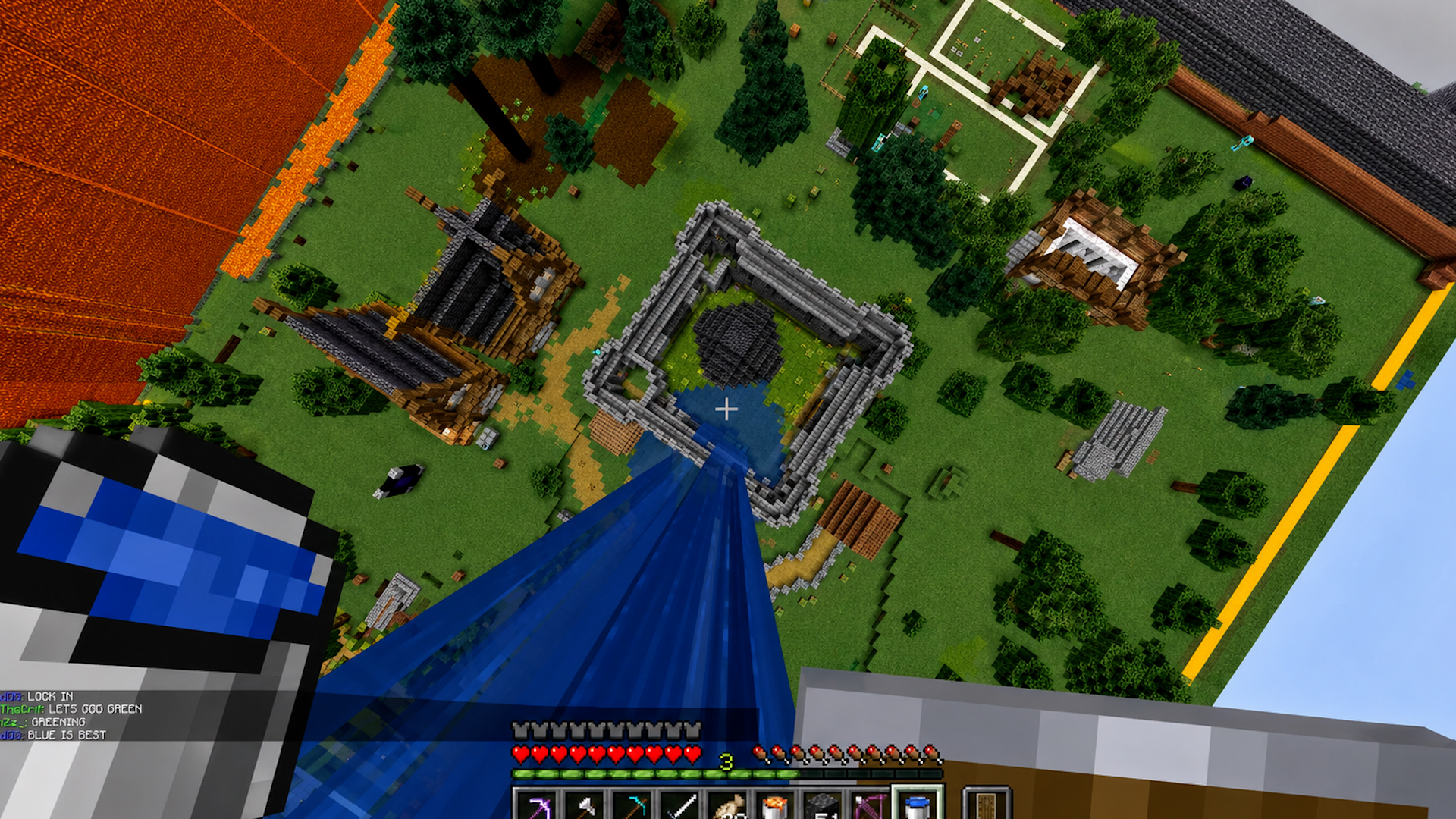 Building a fortress wall for a Minecraft multiplayer match