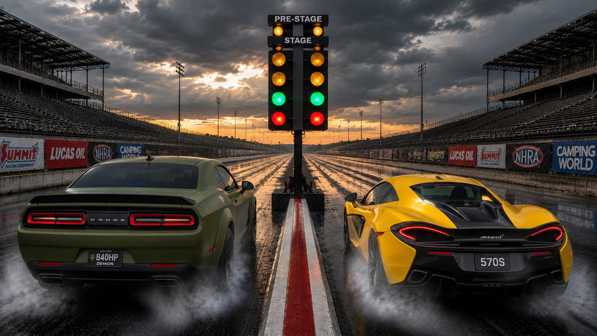 Can a 562HP McLaren 570S beat an 840HP Dodge Demon?