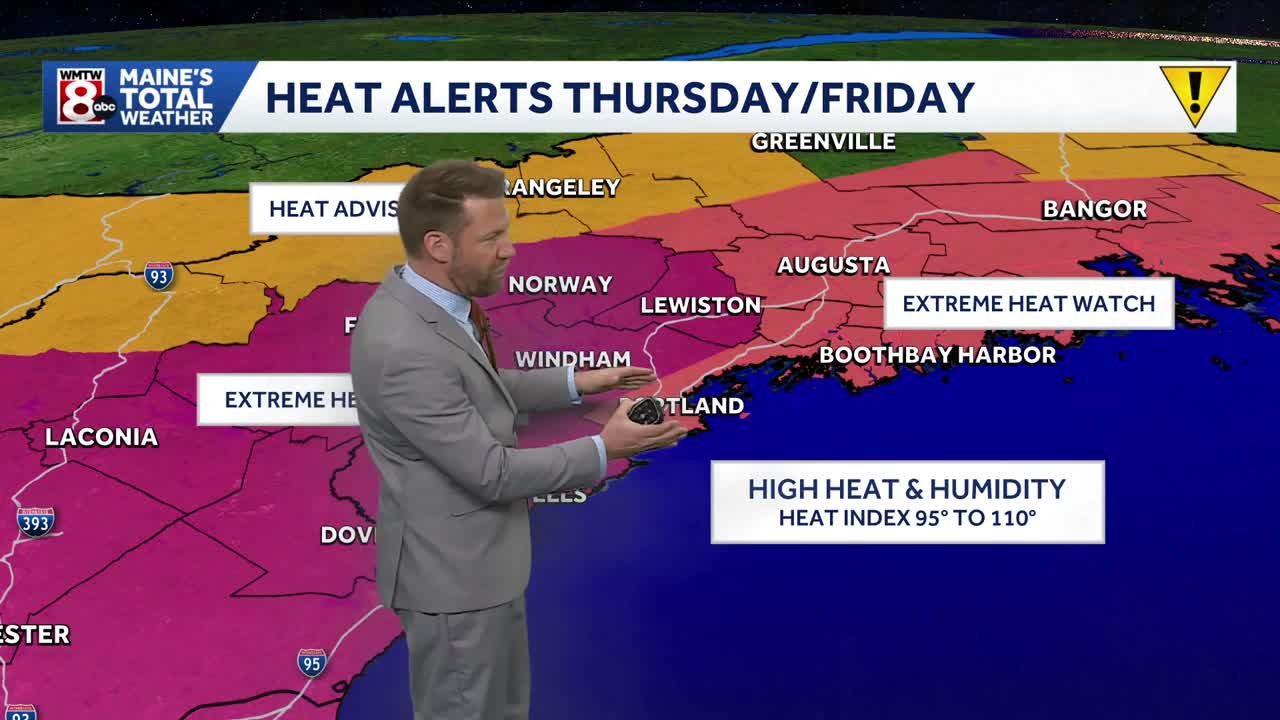 Heat index values could reach 110° in Maine (7/1/26)