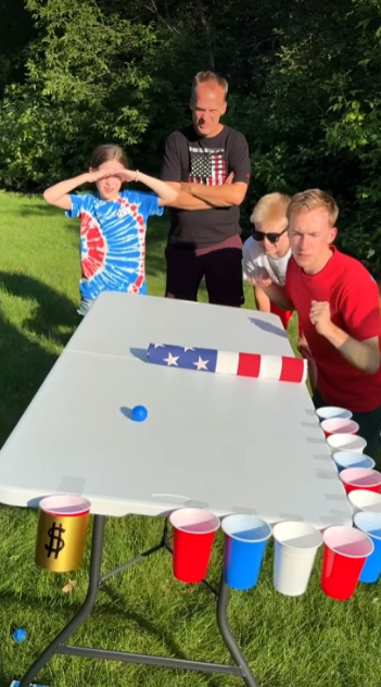 USA party game tilted table challenge fun