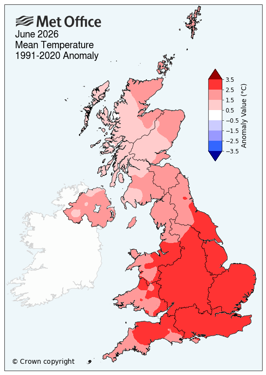 England’s warmest June on record – the second warmest for the UK and Wales