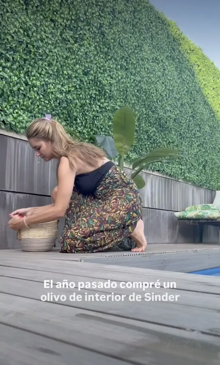 La piscina de Alba Carrillo en Torrelodones: con tarima de madera ...