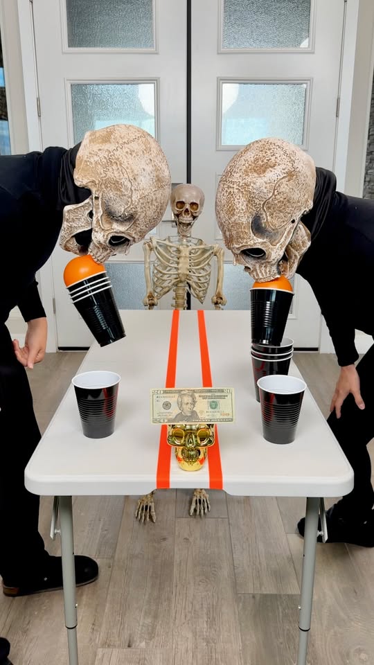 The balloon and skull stacking challenge