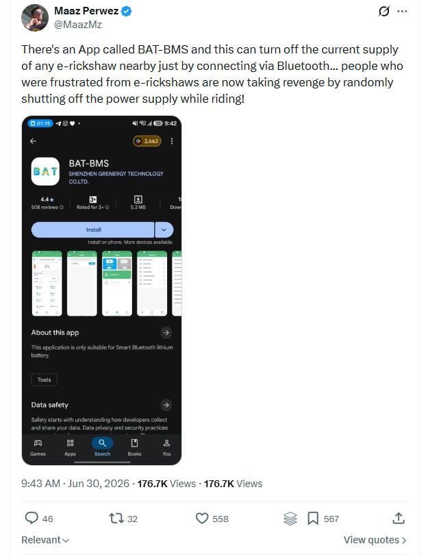 BAT-BMS app hits battery 3-wheelers with prank, but how does it switch ...