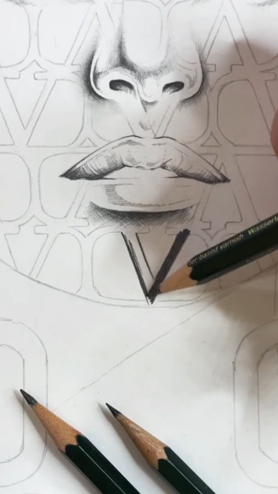 How to draw Valentino inspired fashion in graphite style