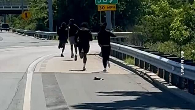 Teens flee after causing massive 8-car pile-up