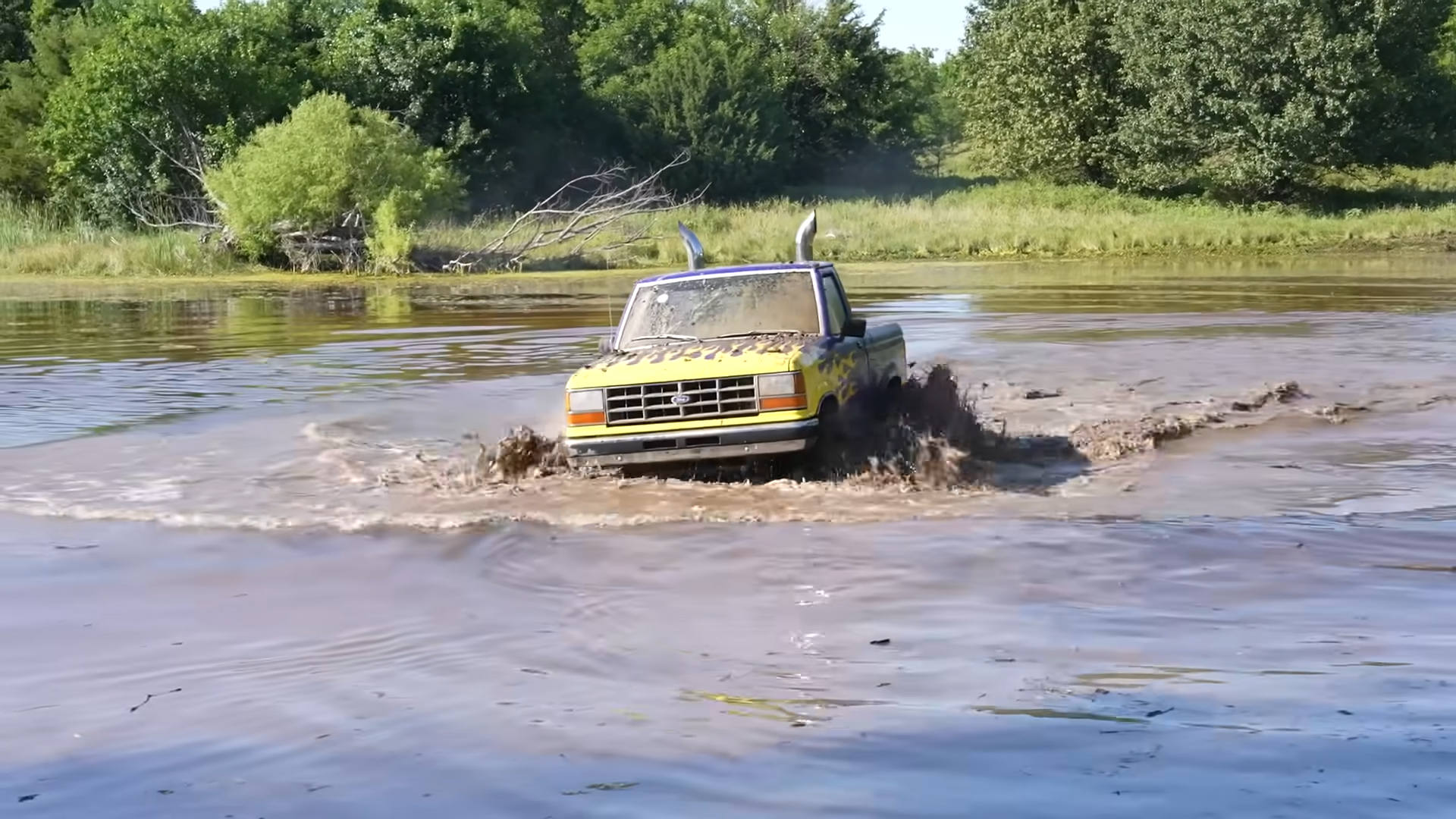 He drove this monster truck into a pond - and it instantly died