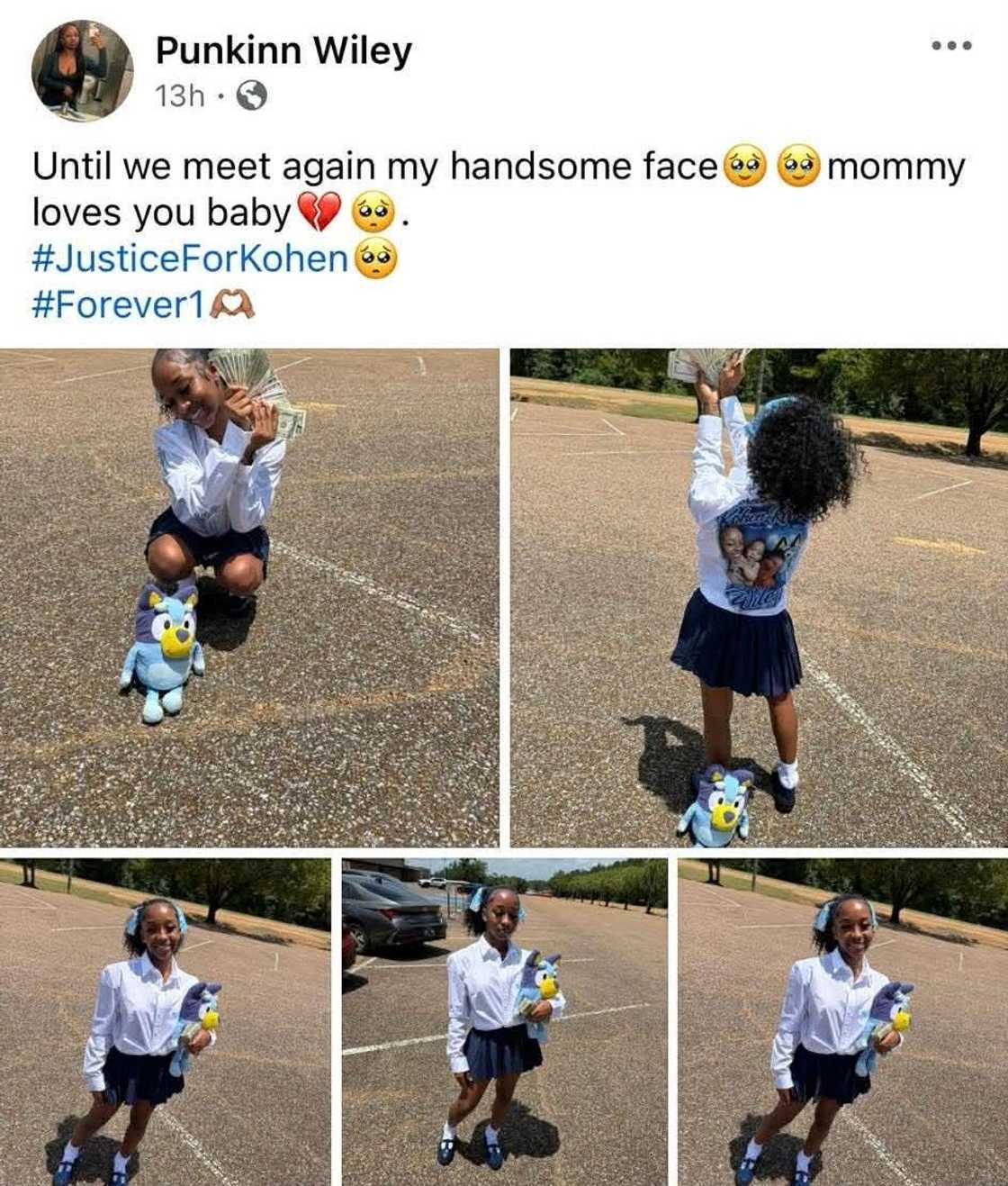 Kohen Wiley: Grieving mother stirs confusion after posing with cash ...