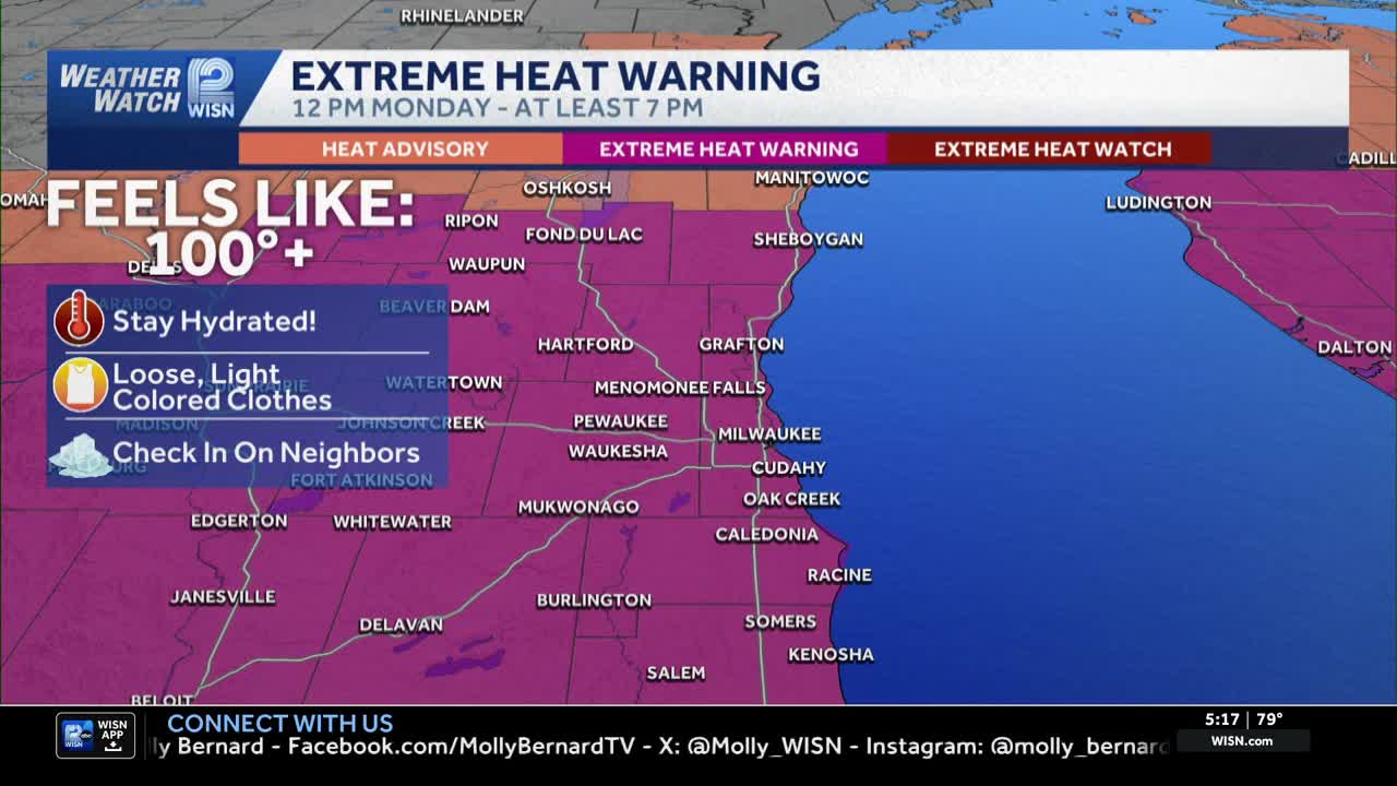 Extreme heat warning southern Wisconsin