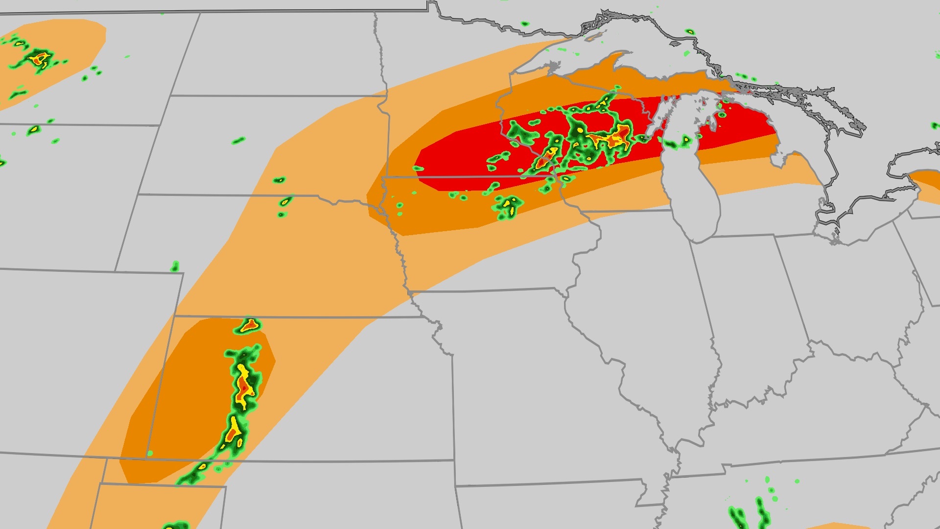 Severe thunderstorms threaten Midwest to Upper Great Lakes
