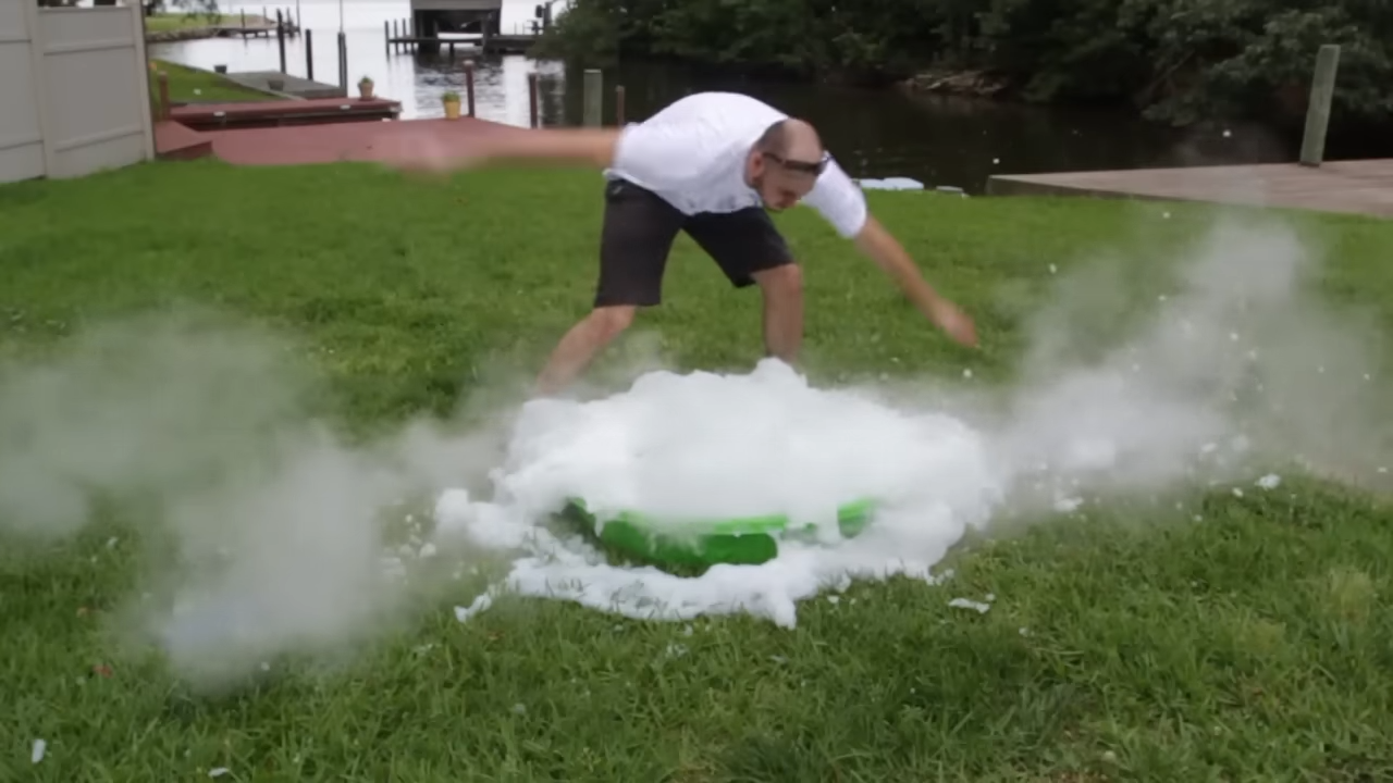 How dry ice turns a kiddie pool into a bubble fog machine