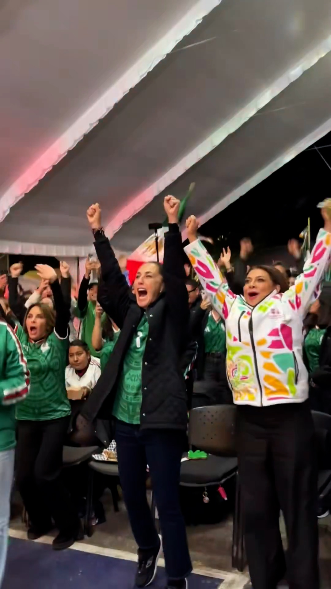 President Sheinbaum erupts with joy as Mexico wins World Cup knockout game
