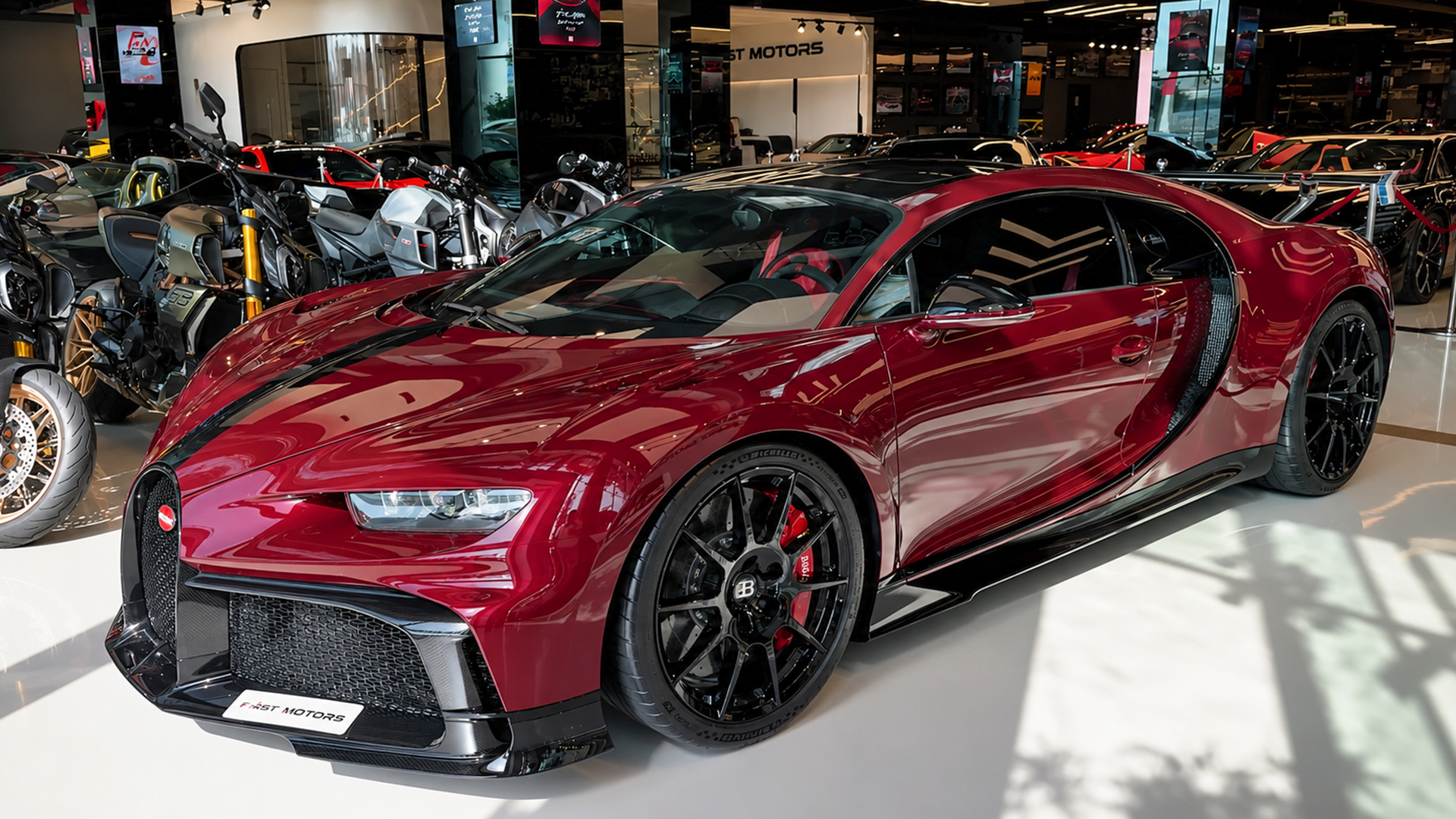$3.5 million Bugatti Chiron Sport displayed in Dubai showroom
