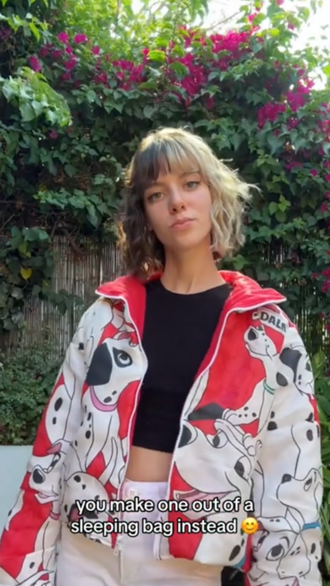Creative upcycled fashion from sleeping bag to jacket