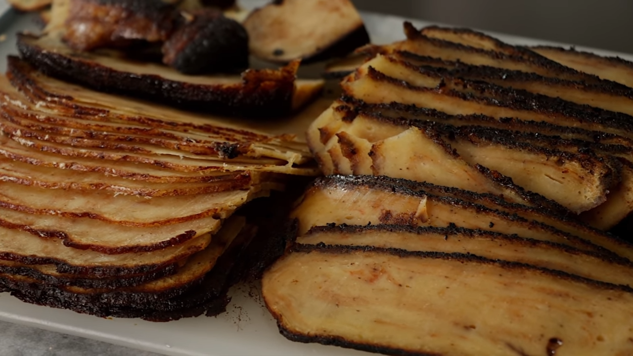 Watch how flour and water turn into sliceable plant based deli meat