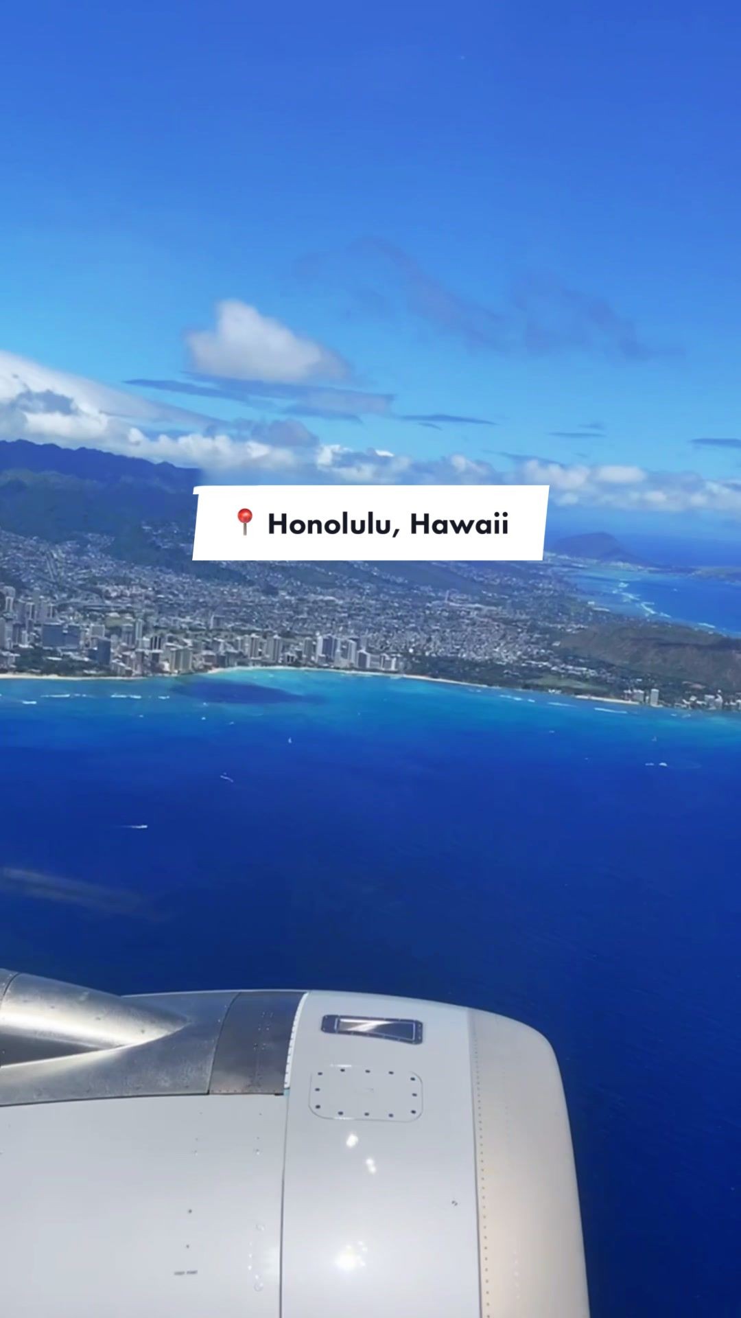 Aerial views of Honolulu from arrival