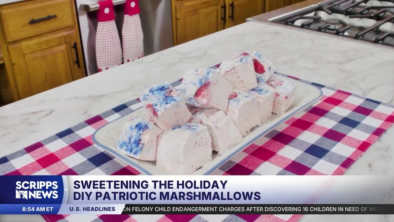 These homemade marshmallows add patriotic twist to Fourth of July treats