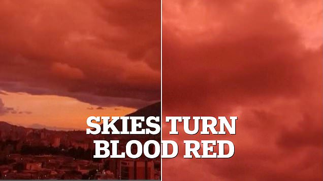 Skies turn red over Venezuela sparking fears of biblical omen