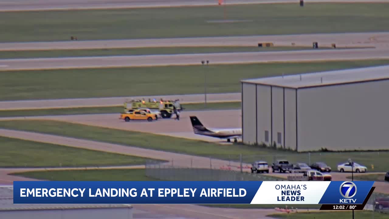 Airplane makes emergency landing at Eppley Airfield after a reported ...