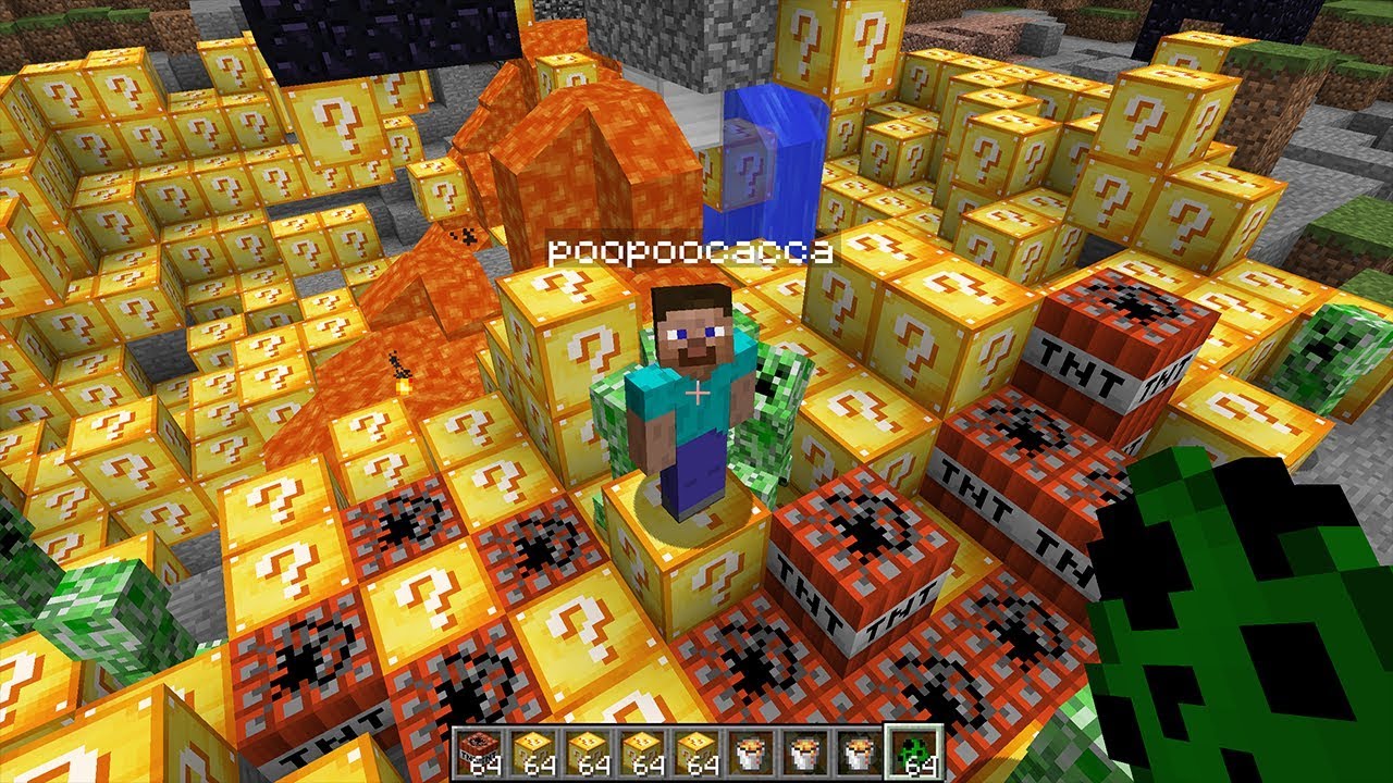 I trolled my new Minecraft friend with cursed lucky blocks