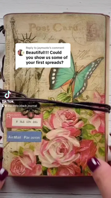 Recreating my first butterfly junk journal spread