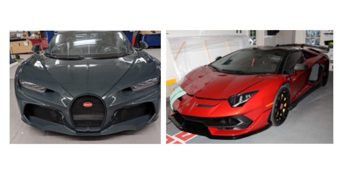 Feds seize Bugatti Chiron, Lamborghini Aventador SVJ, other high-end ...