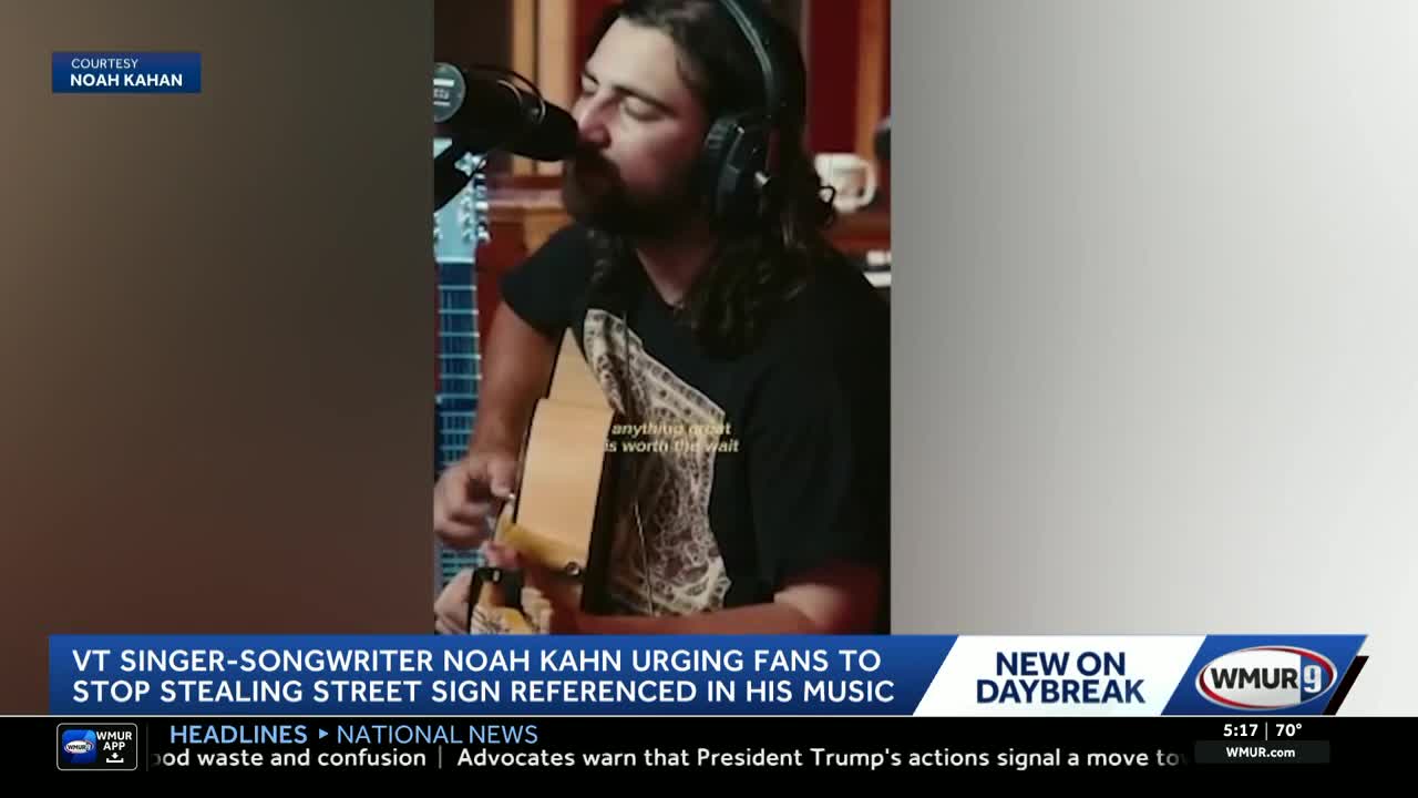 VT Singer-Songwriter Noah Kahn urging fans to stop stealing street ...