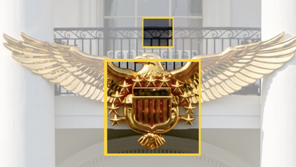 Did Trump hang golden eagle decoration on White House balcony?