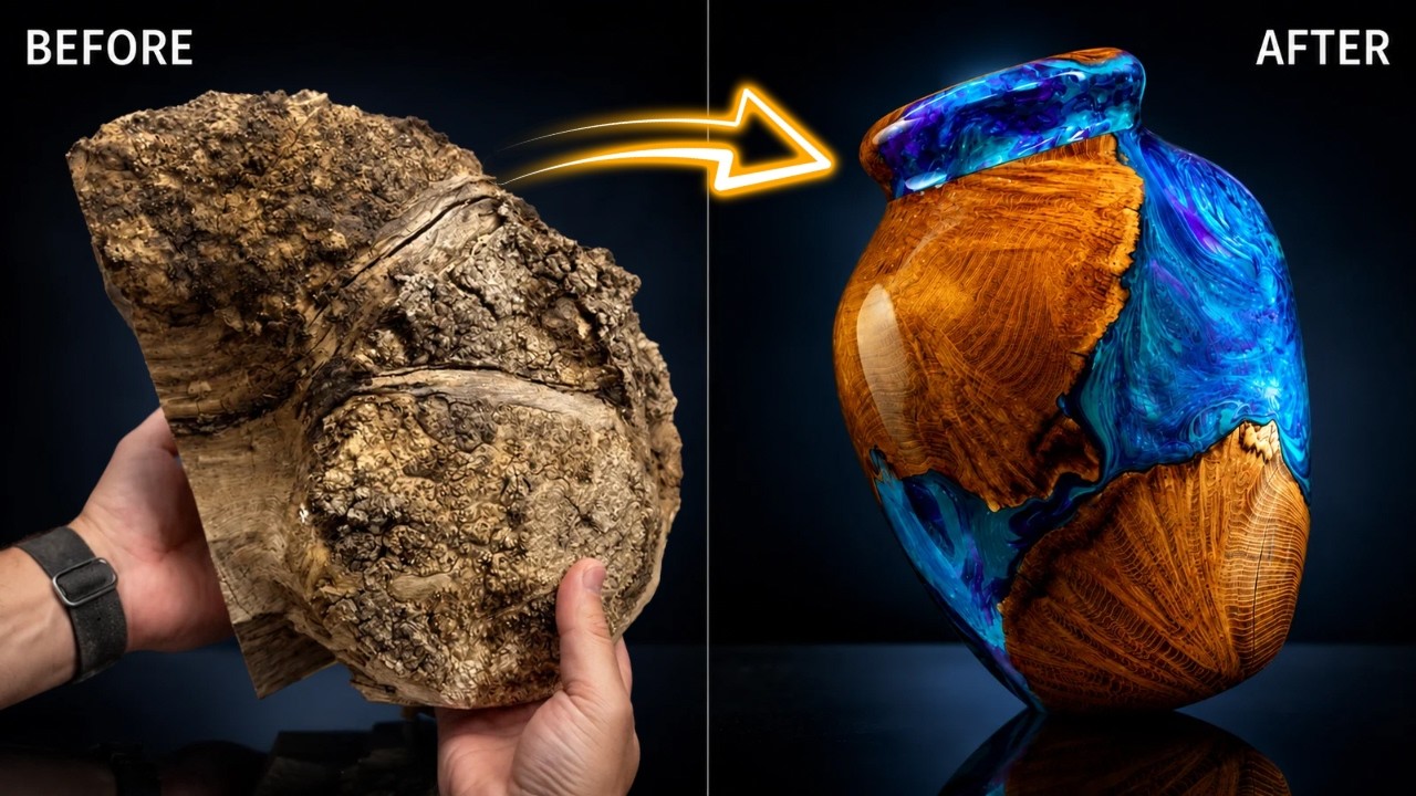 I turned scrap logs into a stunning resin urn