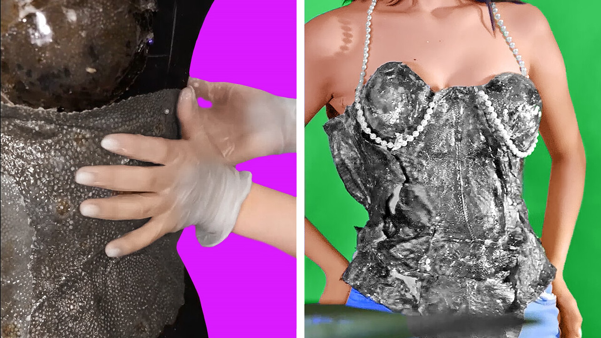 Crafting a stunning corset from fish skin: DIY fashion magic!