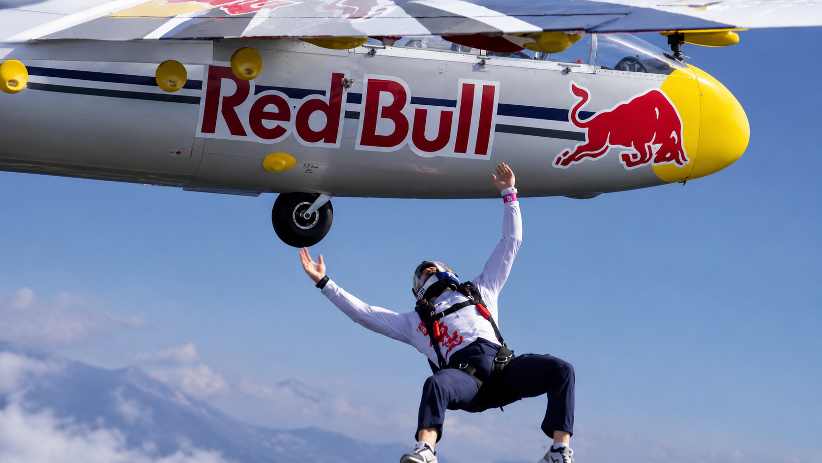 He tried hanging off a plane's wing - then his hand suddenly slipped
