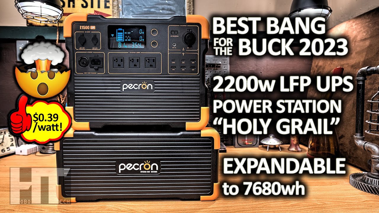 PECRON E1500LFP 2200W UPS LiFePO4 modular solar power generator review