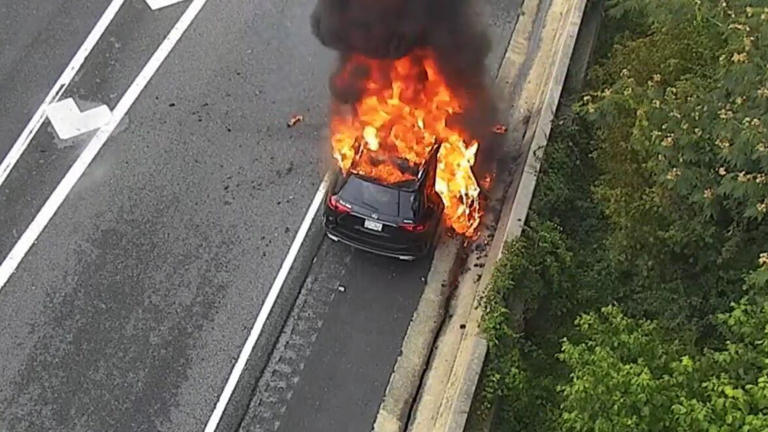 All lanes of I-75 N in Atlanta open after car fire