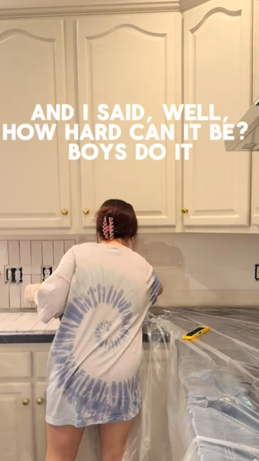 DIY kitchen backsplash transformation with modern tile look
