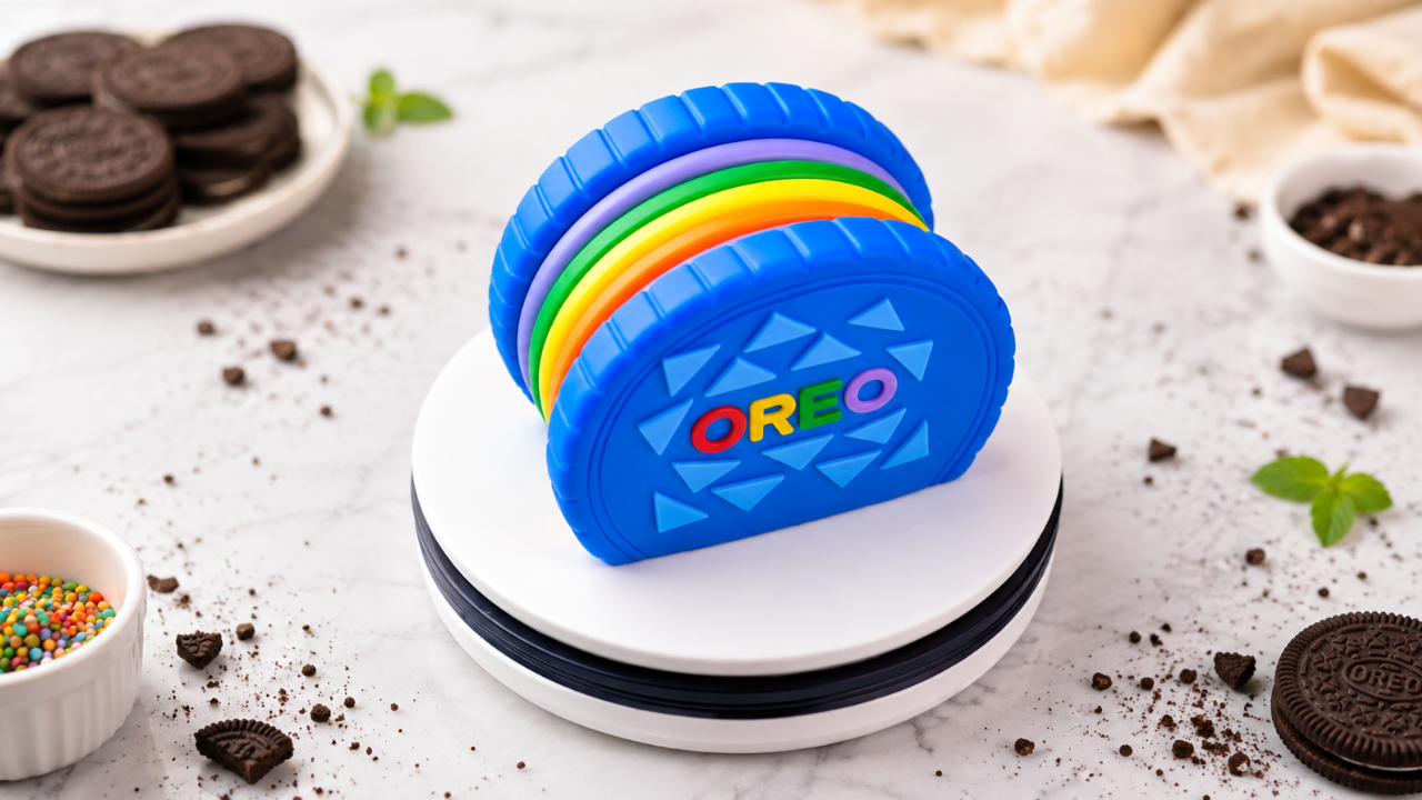 Rainbow Oreo cookie cake