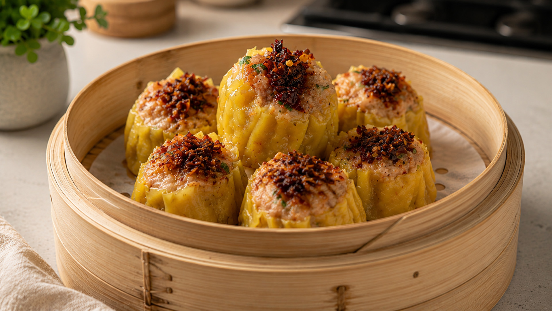 How sesame oil changes chicken siu mai filling