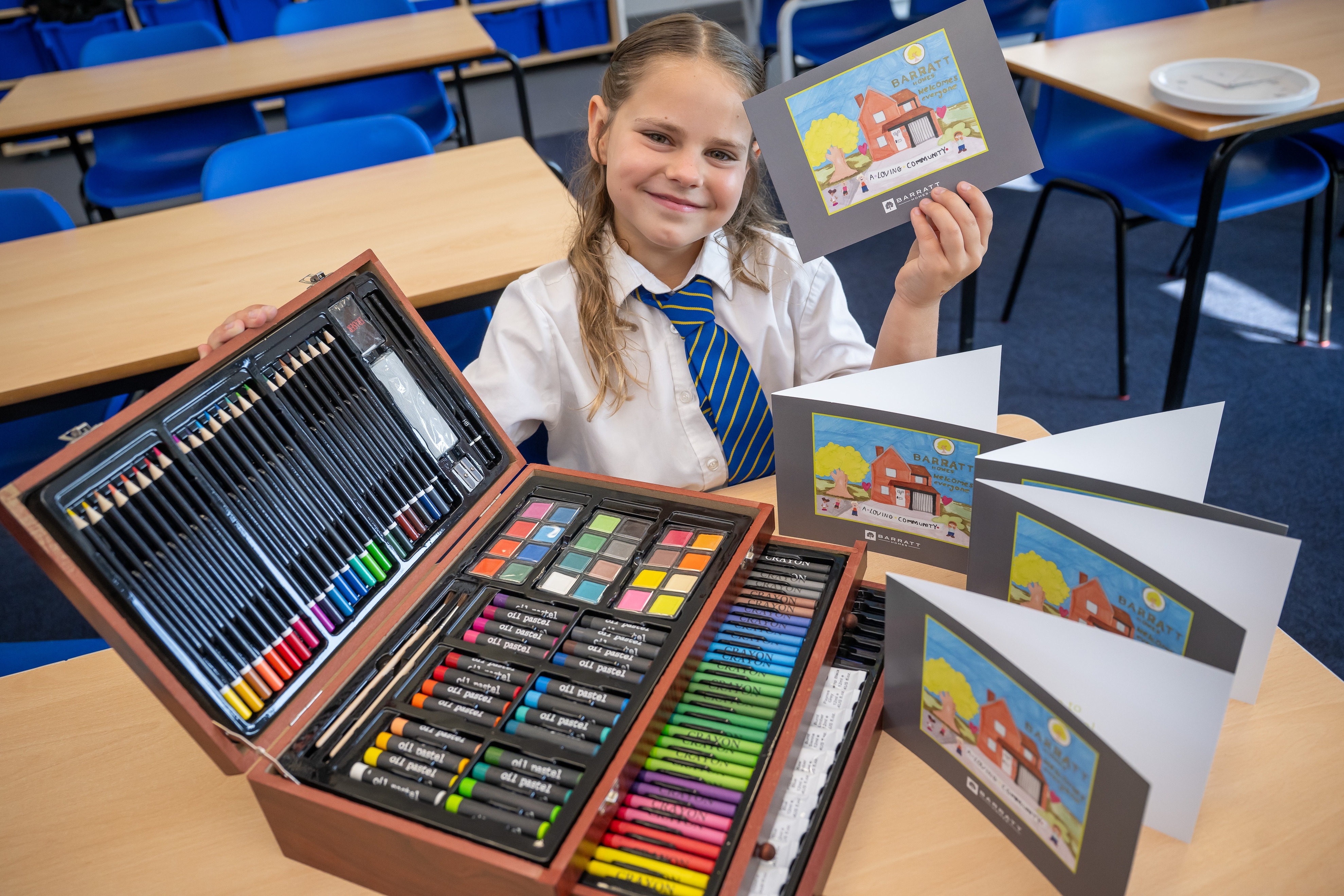 Northampton pupil's greetings cards welcome residents to new neighbourhood