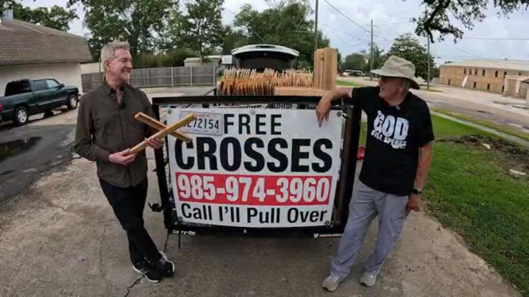 On the road, a Louisiana man’s sign says call and he’ll pull over