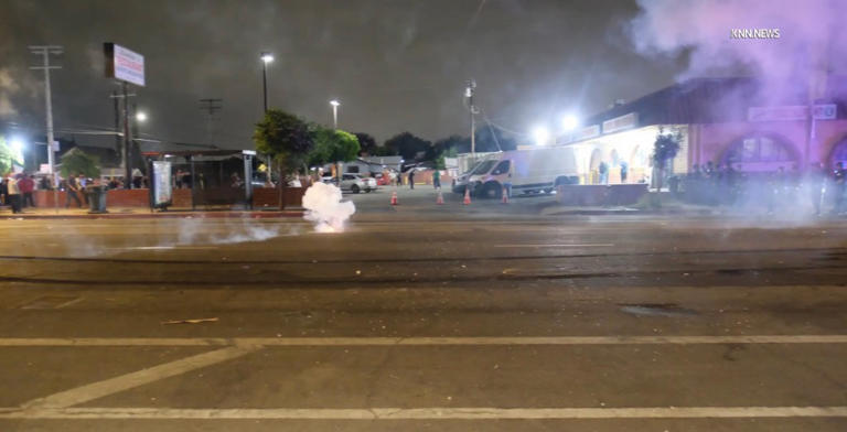 LA descends into anarchy as Mexico World Cup fans go wild before cops swoop