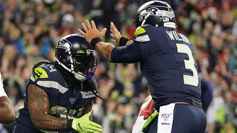 Seahawks icons Russell Wilson, Marshawn Lynch back in Seattle for World ...