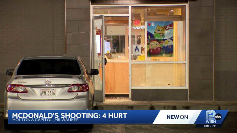 4 hurt in shooting at McDonald's, restaurant window shattered