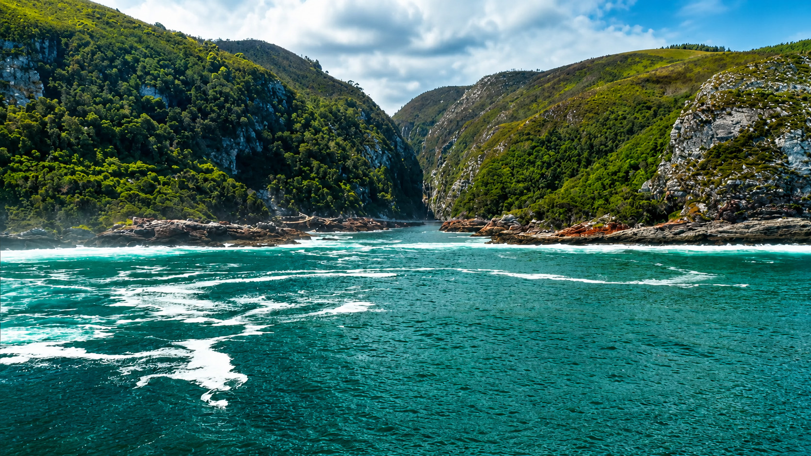 South Africa’s coastal cliffs dropping into the wild ocean