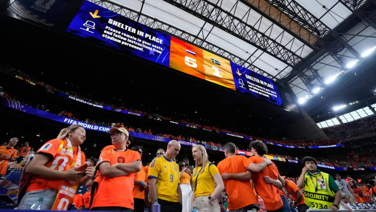 World Cup fans trapped inside Houston stadium after emergency weather ...